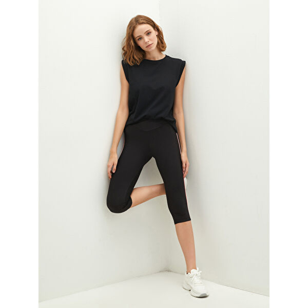 LCW ACTIVE Beli Lastikli Biye Detaylı Kadın Spor Tayt