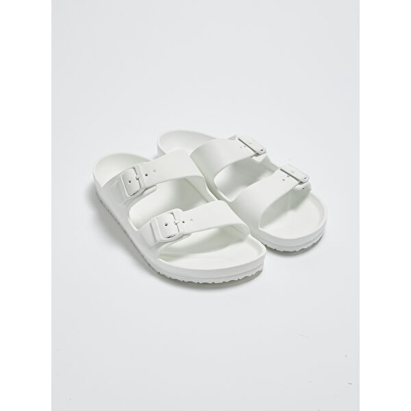 Çift Bantlı Tokalı Erkek Terlik