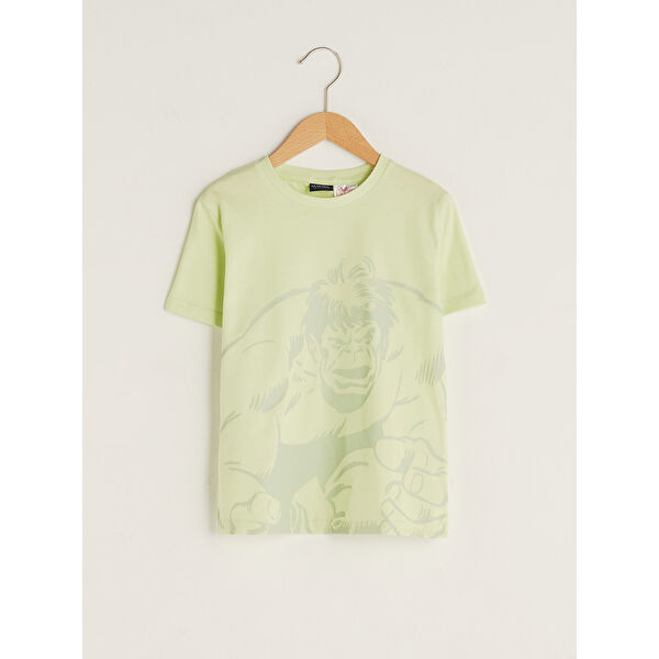 Bisiklet Yaka Avengers Baskılı Kısa Kollu Erkek Çocuk Tişört