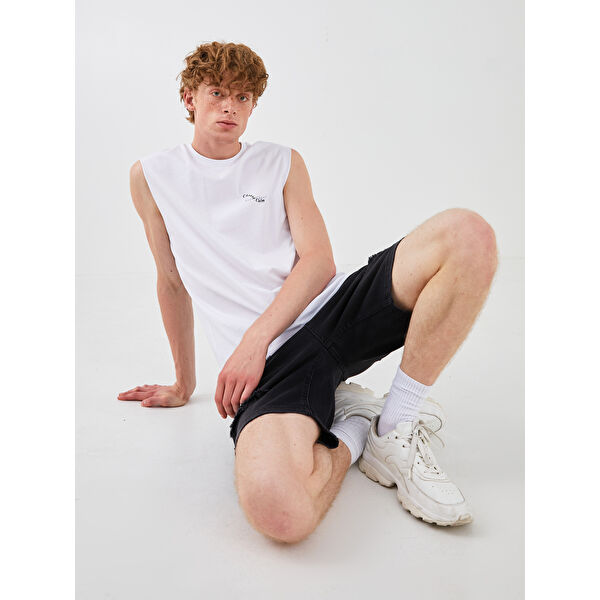 XSIDE Bisiklet Yaka Baskılı Penye Erkek Atlet