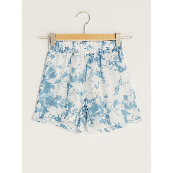 Beli Lastikli Batik Desenli Viskon Kız Çocuk Şort