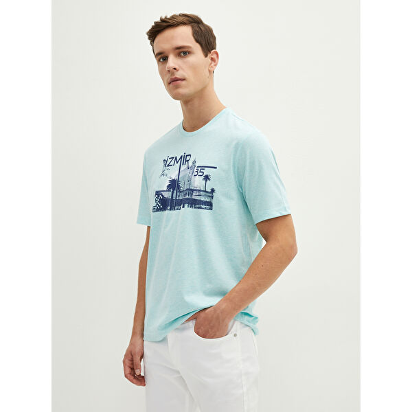 LCW CLASSIC Bisiklet Yaka Kısa Kollu İzmir Baskılı Penye Erkek Tişört