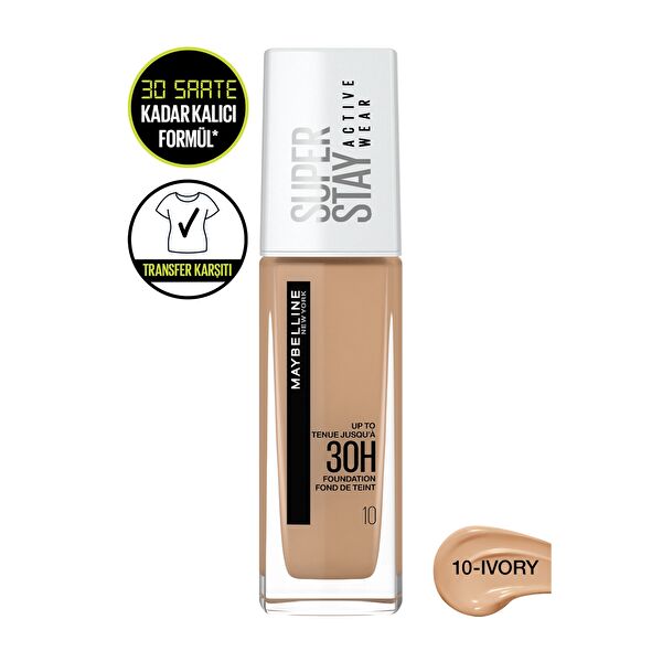 Maybelline New York Superstay Active Wear Fondöten- 10 Ivory Maybelline New York Superstay Active Wear Fondöten- 10 Ivory