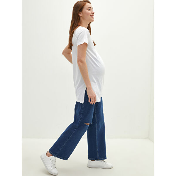 Karın Panelli Cep Detaylı Hamile Rodeo Jean Pantolon