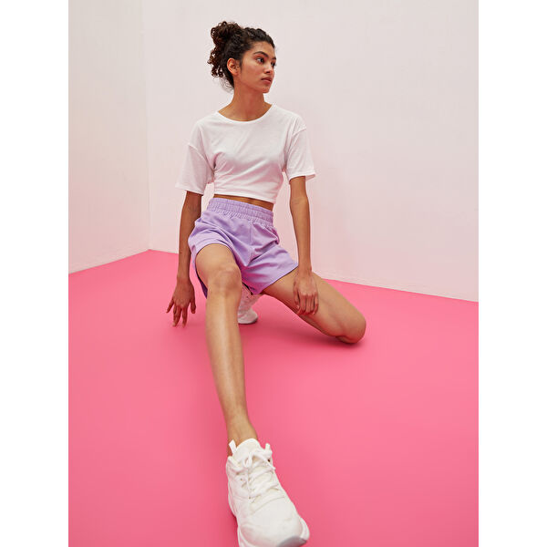 LCW ACTIVE Beli Lastikli File Detaylı Kadın Spor Şort