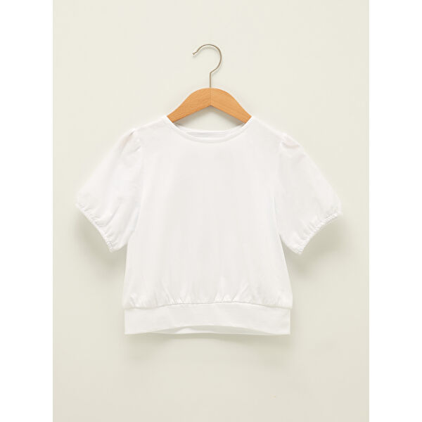 Bisiklet Yaka Basic Kısa Kollu Pamuklu Kız Çocuk Tişört