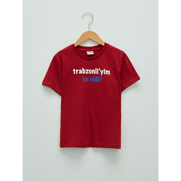 Bisiklet Yaka Slogan Yazı Baskılı Kısa Kollu Pamuklu Erkek Çocuk Tişört Bisiklet Yaka Slogan Yazı Baskılı Kısa Kollu Pamuklu Erkek Çocuk Tişört