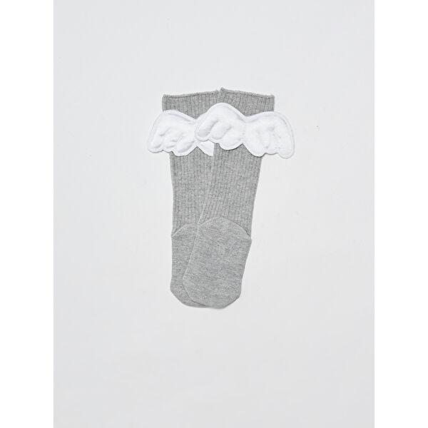 3 Boyutlu Kanat Detaylı Kız Bebek Dizaltı Çorap