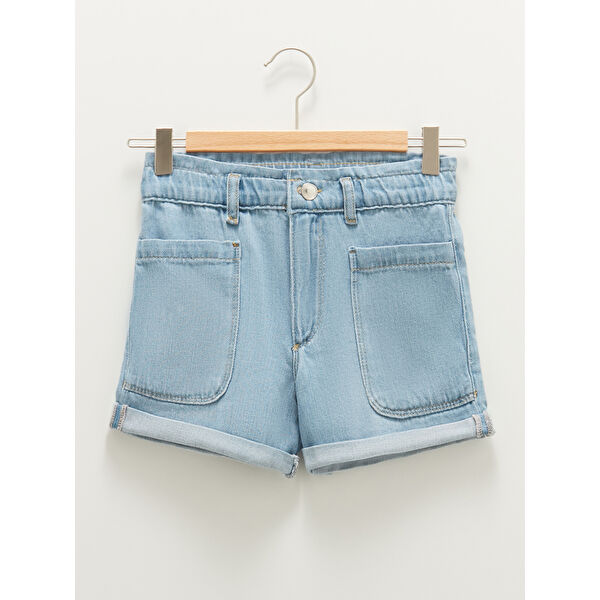 Basic Pamuklu Kız Çocuk Jean Şort