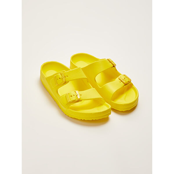 Çift Bantlı Toka Detaylı Kadın Plaj Terliği