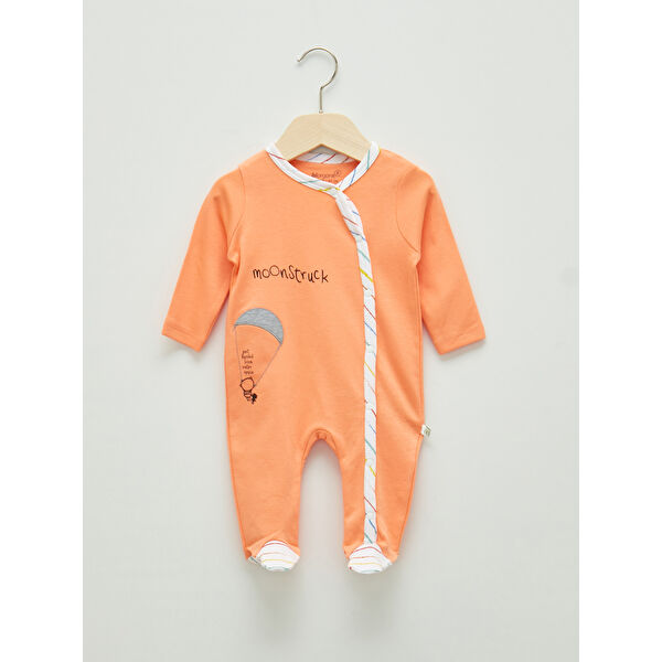 Bisiklet Yaka Uzun Kollu Baskılı Organik Pamuklu Unisex Bebek Tulum Bisiklet Yaka Uzun Kollu Baskılı Organik Pamuklu Unisex Bebek Tulum