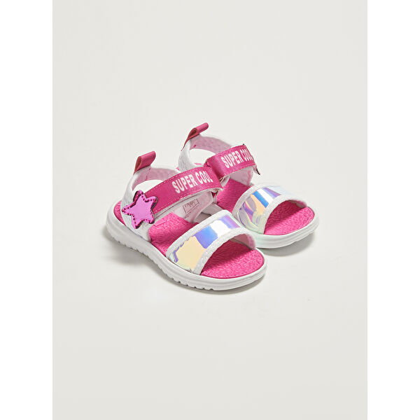 Tek Bantlı Hologram Detaylı Kız Bebek Sandalet