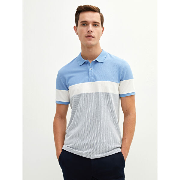 LCW VISION Polo Yaka Kısa Kollu Renk Bloklu Erkek Tişört