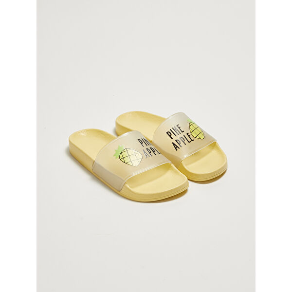 Tek Bantlı Baskılı Kadın Terlik