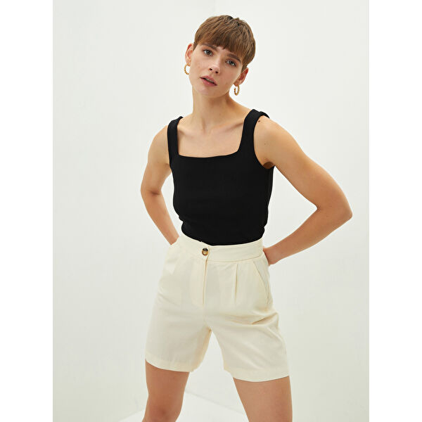 LCW VISION Yüksek Bel Bol Fit Cep Detaylı Kadın Bermuda Şort LCW VISION Yüksek Bel Bol Fit Cep Detaylı Kadın Bermuda Şort