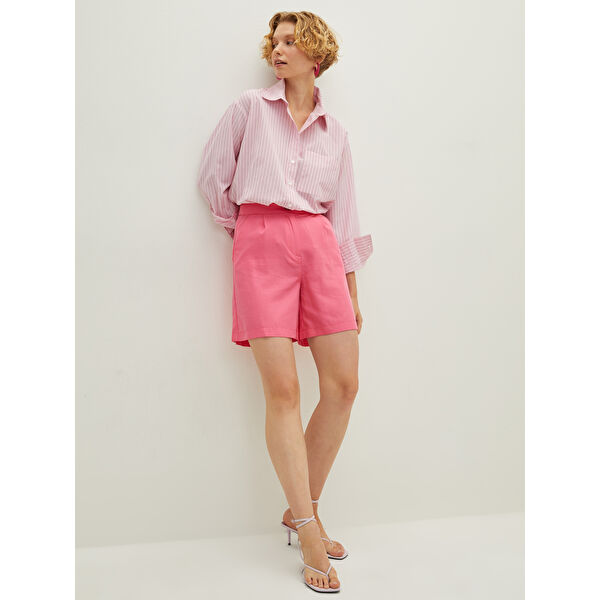 LCW VISION Yüksek Bel Bol Fit Cep Detaylı Kadın Bermuda Şort LCW VISION Yüksek Bel Bol Fit Cep Detaylı Kadın Bermuda Şort