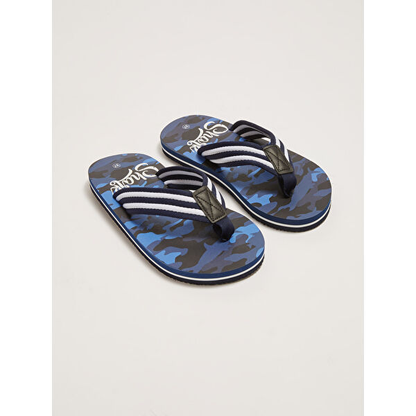 Baskılı Parmak Arası Erkek Çocuk Plaj Terliği