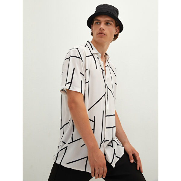 LCW CASUAL Regular Fit Kısa Kollu Desenli Erkek Gömlek