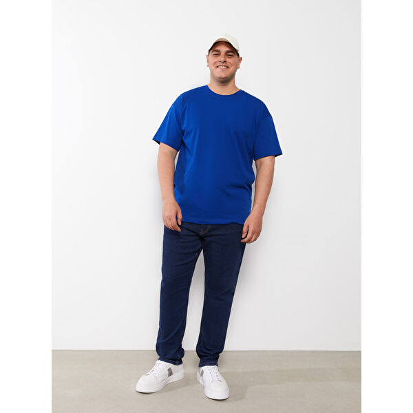 LCW BASIC Oversize Bisiklet Yaka Kısa Kollu Penye Erkek Tişört