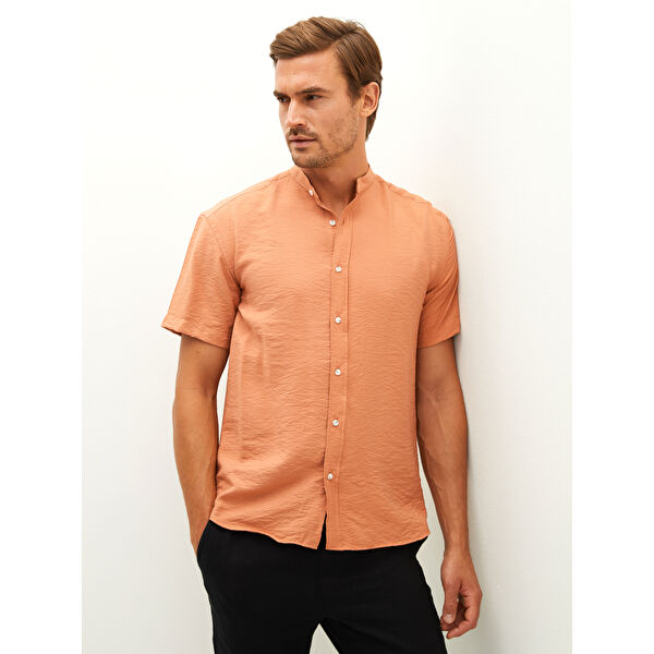 LCW VISION Slim Fit Hakim Yaka Kısa Kollu Erkek Gömlek