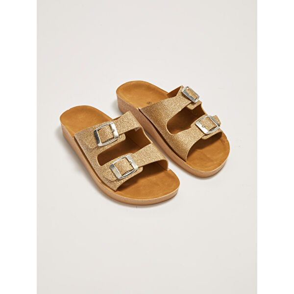 Çift Bantlı Toka Detaylı Kadın Terlik