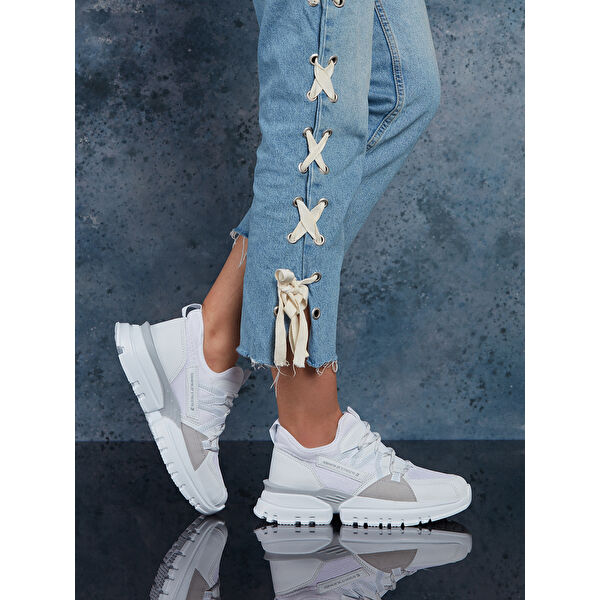 Dark Seer File Detaylı Bağcıklı Kadın Aktif Spor Ayakkabı