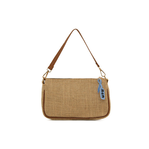 Bagmori Deri Fitilli Hasır Baget Çanta