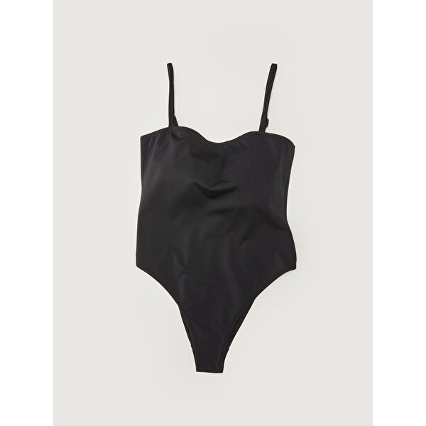 Ayarlanabilir Askılı Straplez Düz Kadın Mayo