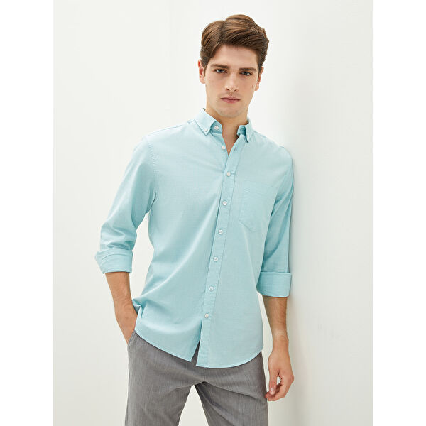 LCW BASIC Regular Fit Uzun Kollu Poplin Erkek Gömlek