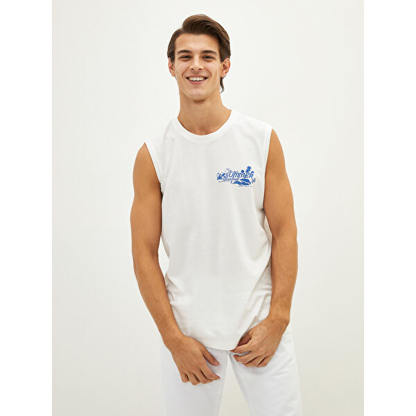 LCW CLASSIC Bisiklet Yaka Kolsuz Baskılı Erkek Atlet