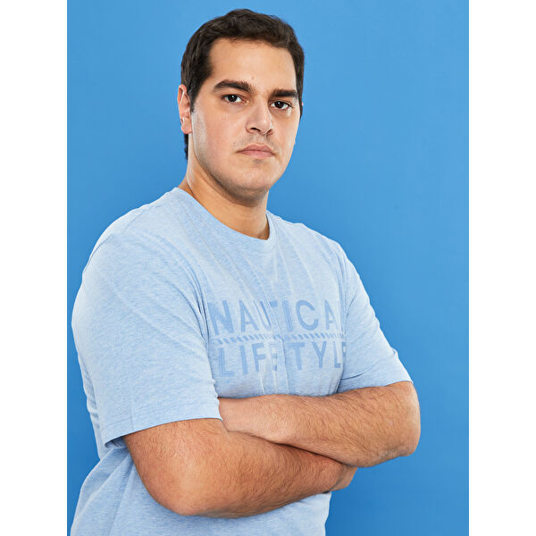 LCW CLASSIC Bisiklet Yaka Kısa Kollu Baskılı Penye Büyük Beden Erkek Tişört