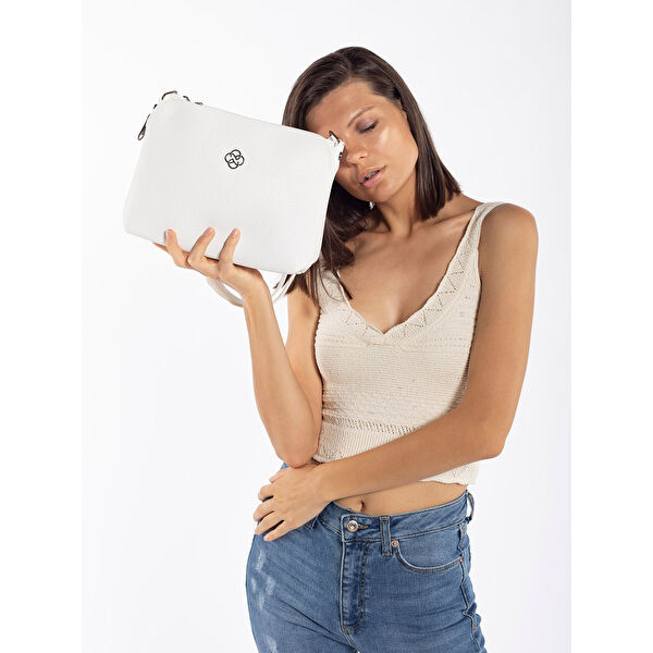 Madamra Çok Bölmeli Fermuarlı Kadın Omuz Çantası