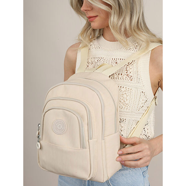 Madamra Krinkıl Kumaş Çok Bölmeli Sırt Çantası