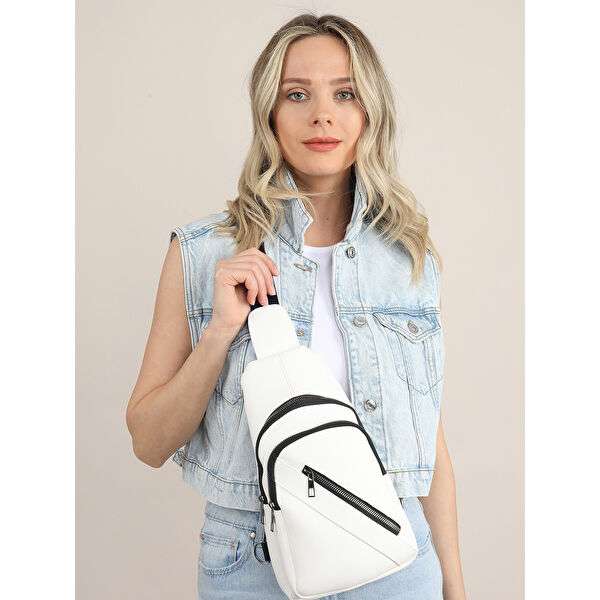 Madamra Üç Bölmeli Kadın Göğüs Çantası