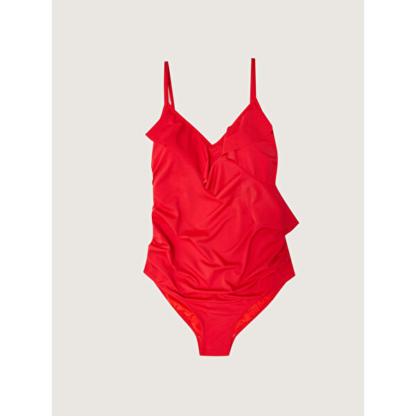 LCW DREAM V Yaka Askılı Fırfır Detaylı Hamile Mayosu