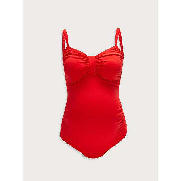 LCW DREAM Ayarlanabilir Askılı Düz Hamile Mayosu