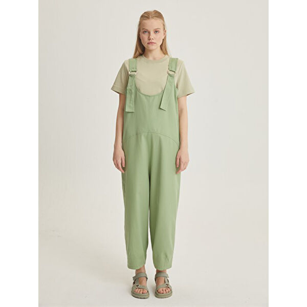 QOOQ UP U Yaka Askılı Düz Kadın Salopet QOOQ UP U Yaka Askılı Düz Kadın Salopet