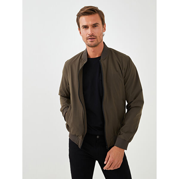 Standart Kalıp Kolej Yaka Erkek Bomber Ceket Standart Kalıp Kolej Yaka Erkek Bomber Ceket