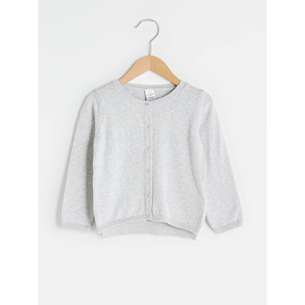 Bisiklet Yaka Uzun Kol Basic Kız Bebek Triko Hırka