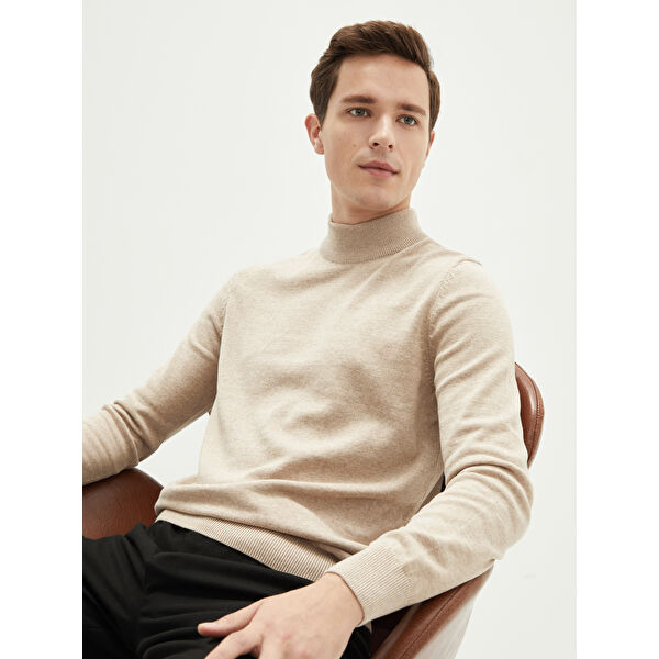 LCW BASIC Yarım Balıkçı Yaka Uzun Kollu Erkek Triko Kazak