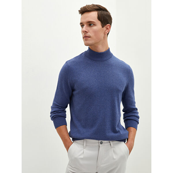 LCW BASIC Yarım Balıkçı Yaka Uzun Kollu Erkek Triko Kazak