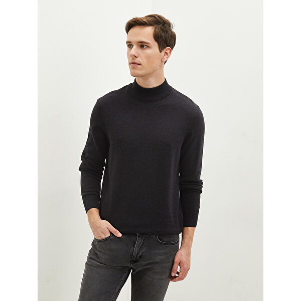 LCW BASIC Yarım Balıkçı Yaka Uzun Kollu Erkek Triko Kazak