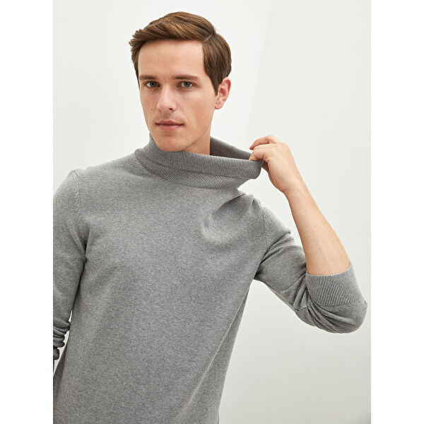 LCW BASIC Balıkçı Yaka Uzun Kollu İnce Erkek Triko Kazak