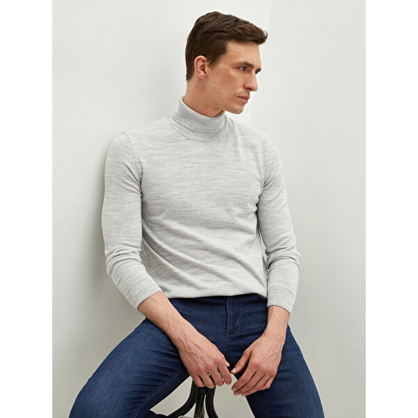 LCW BASIC Balıkçı Yaka Uzun Kollu İnce Erkek Triko Kazak