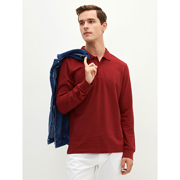 LCW BASIC Polo Yaka Uzun Kollu Pike Erkek Tişört