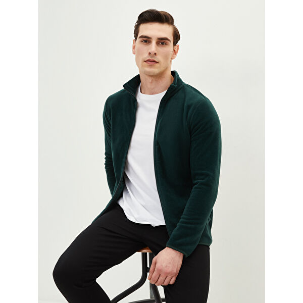 LCW BASIC Dik Yaka Uzun Kollu Polar Erkek Sweatshirt