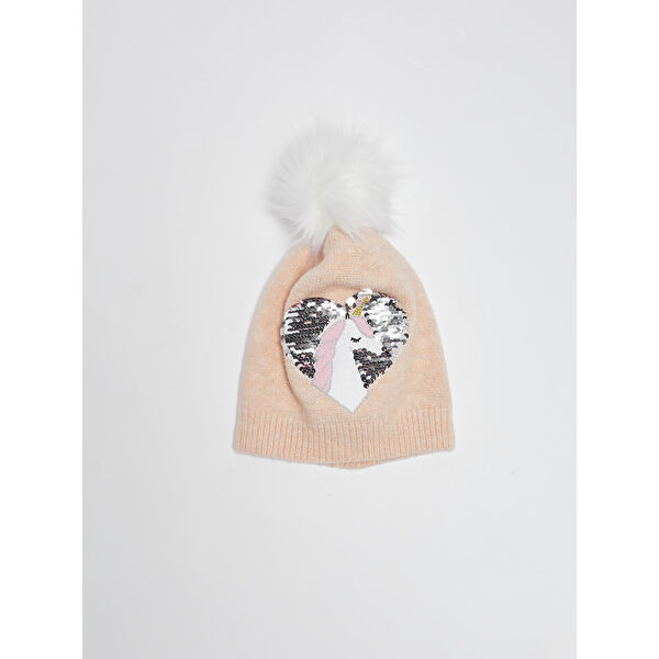 Ponponlu Kız Çocuk Triko Bere