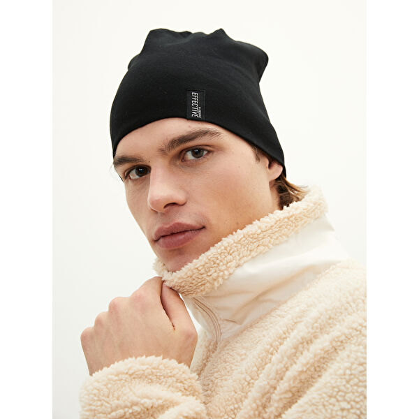 Etiket Baskılı Erkek Triko Bere