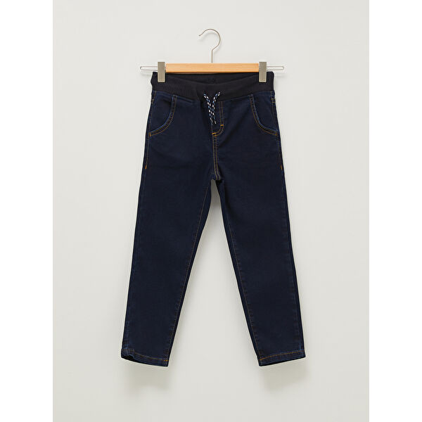 Beli Lastikli Slim Fit Erkek Çocuk Jean Pantolon