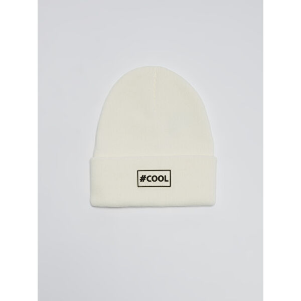 Etiket Baskılı Erkek Çocuk Triko Bere